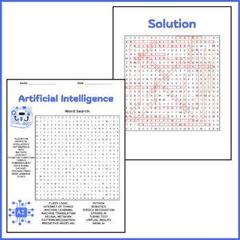 Artificial Intelligence Word Search Puzzle Worksheet Activity Tpt
