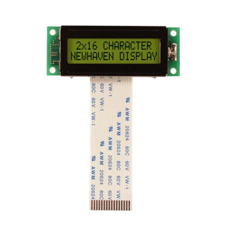 2x16 Character Lcd Stn Yellowgreen With Side Yg Backlight And Flex