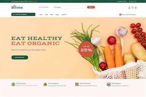 bfres organic food woocommerce theme wp themes ft food theme