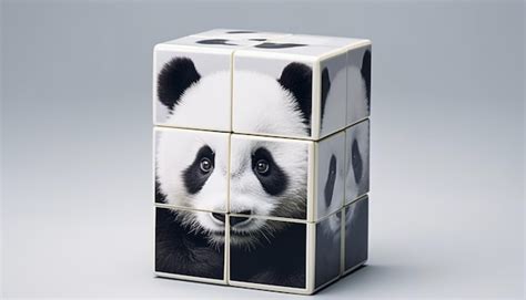 Premium Photo Design A Pandathemed Puzzle Cube With Different