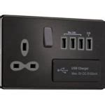 Flat Plate Screwless 2G DP Switched Double Socket See Switches