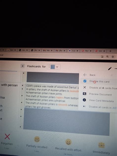 i can t disable a specific flashcard by pressing b affect cloze cards