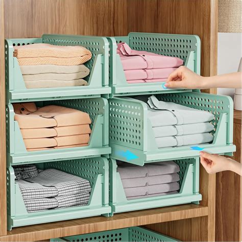 Snslxh 5 Pack Stackable Closet Organizer Box