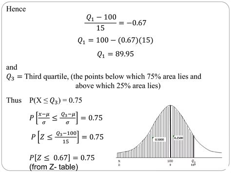 Quartiles By Using Normal Distribution Ppt