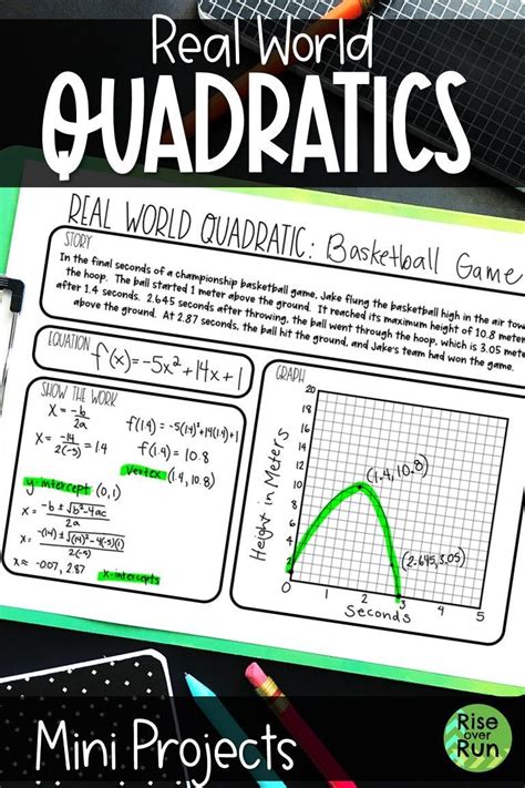 Quadratic Functions In Real Life Worksheet