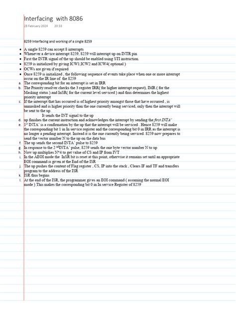 8259 Interfacing With 8086 Pdf Office Equipment Computer Hardware