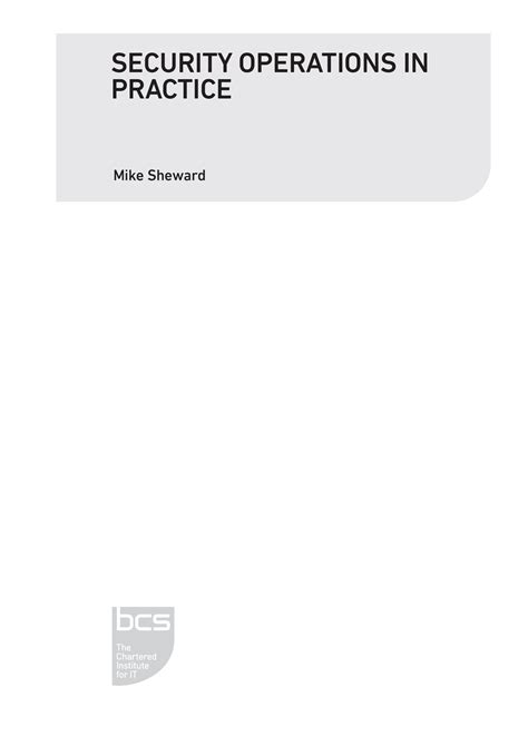 Title Page Security Operations In Practice Book