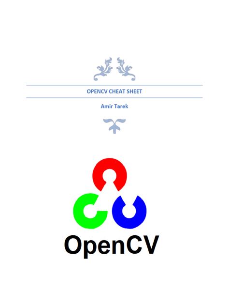 Opencv Cheat Sheet Pdf