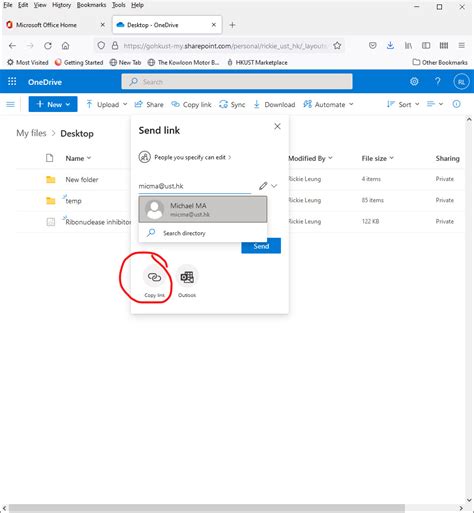 How To Generate Onedrive Share Link The Division Of Life Science At