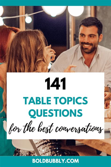 141 Fun Table Topics Questions For The Best Conversations Bold Bubbly