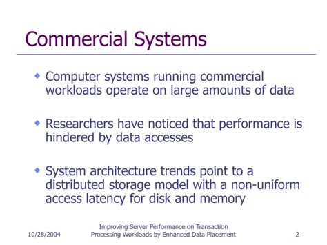 Ppt Improving Server Performance On Transaction Processing Workloads By Enhanced Data