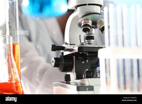 Head Microscope On The Background Laboratory Stock Photo Alamy