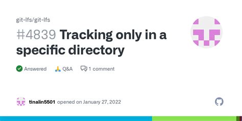 Tracking Only In A Specific Directory Git Lfs Git Lfs Discussion 4839 GitHub