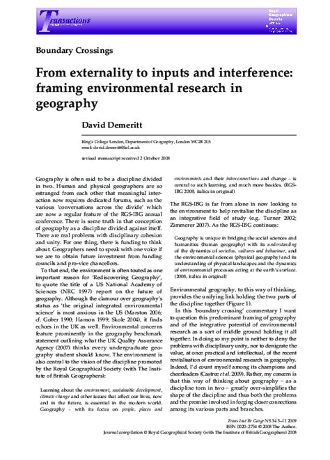 Pdf From Externality To Inputs And Interference Framing