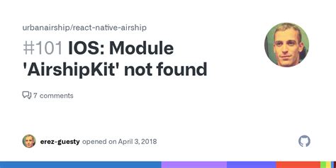 Ios Module Airshipkit Not Found · Issue 101 · Urbanairshipreact