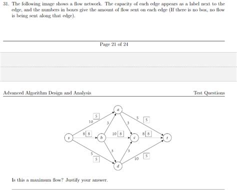 Solved The Following Image Shows A Flow Network The Chegg