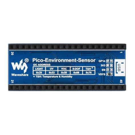 Waveshare Modul senzorů okolního prostředí pro Raspberry Pi Pico sběrnice I C RPishop cz