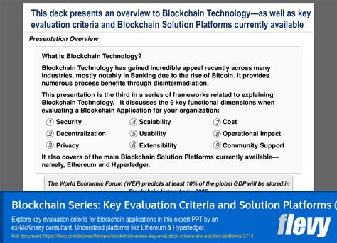 Blockchain Series Key Evaluation Criteria And Solution Platforms Ppt