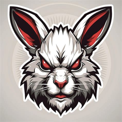 Premium Vector Sticker Vector Logo Rabbit Vector White Background Isol