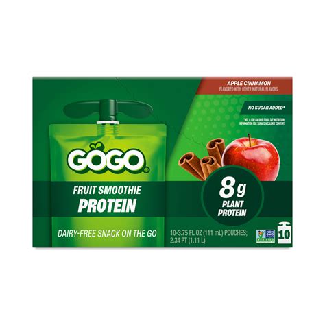 Gogo Squeez Dairy Free Fruit Smoothie Protein Pouch Apple Cinnamon