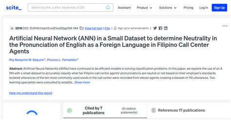 Artificial Neural Network Ann In A Small Dataset To Determine