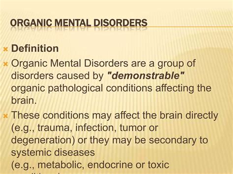 Organic Brain Syndrome Pptx