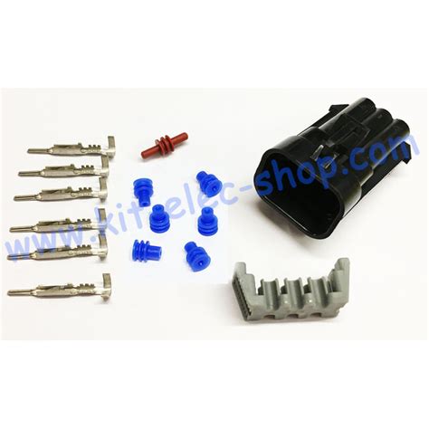kit prise delphi 6 broches mâle 0 5mm2