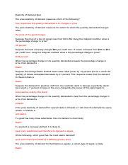 Elasticity Of Demand Quiz WEEK 1 Pdf Elasticity Of Demand Quiz The Price Elasticity Of Demand