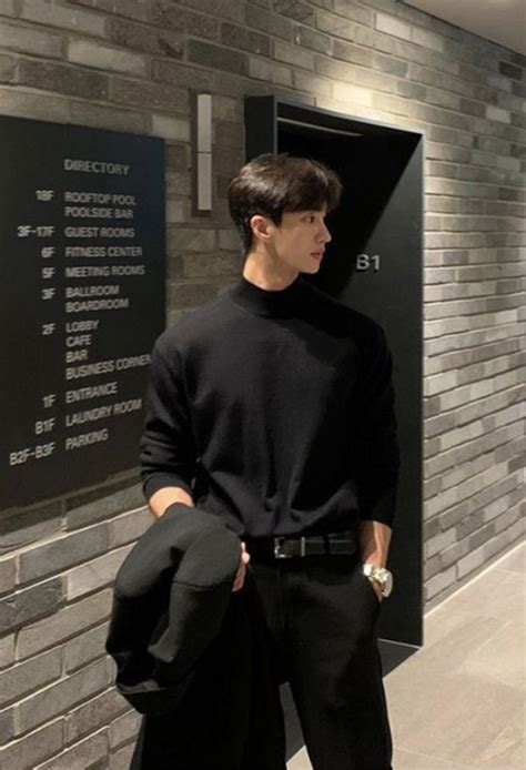 Pin By J On 流儀 Mens Korean Style Turtle Neck Men Turtleneck