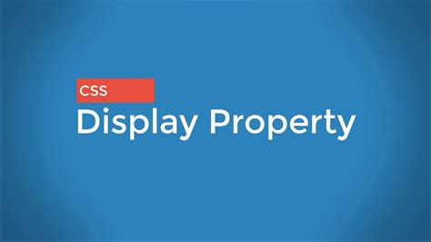 Css Display Property Youtube