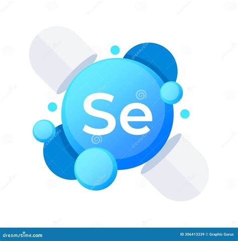 Minerals Selenium Se And Vitamin For Health Chemical Element Of Periodic Table Stock Vector