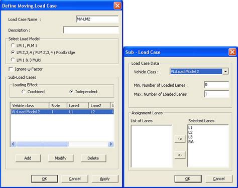 moving load cases
