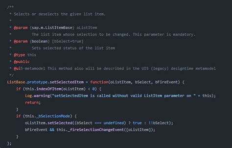 Documentation Missing Parameter In API Sap M ListBase SetSelectedItem Issue SAP