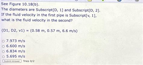 Solved See Figure 10 18 B The Diameters Are Subscript [d