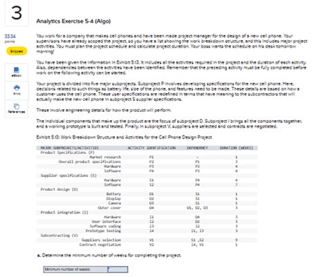Solved Analytics Exercise Algo You Work For A Company Chegg Com
