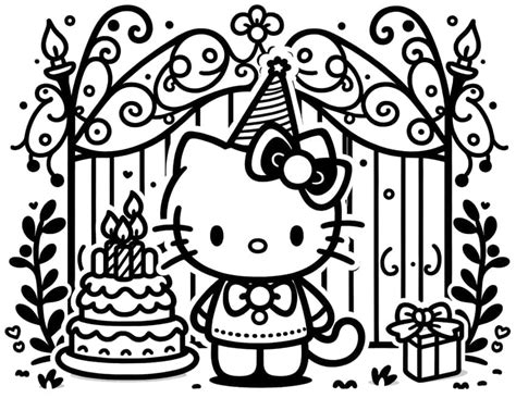 Hello Kitty Party Coloring Pages My Melody Coloring Pages