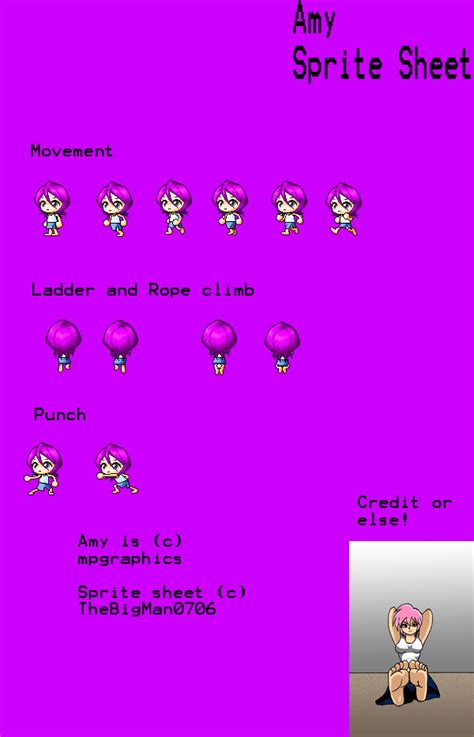 Amy Rose Sprite Sheet Sheet