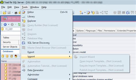Import Wizard Disabled Greyed Out Toad For Sql Server Toad World® Forums