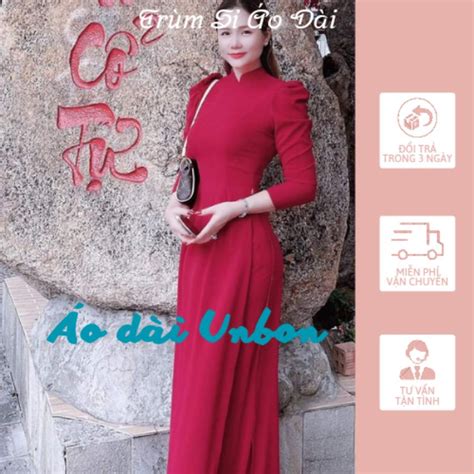 Womens Ao Dai Traditional Ao Dai With Puffed Sleeves Conceals Big