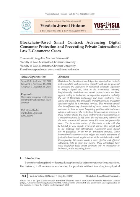 Pdf Blockchain Based Smart Contract Advancing Digital Consumer
