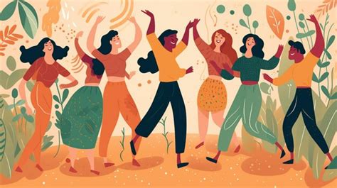 A Group Of Friends Dancing And Having Fun At A Part Premium Ai Generated Image