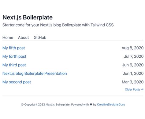 Open Source Free Next Js Blog Templates Starters