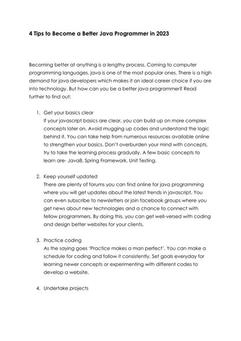 Ppt 4 Tips To Become A Better Java Programmer In 2023 Powerpoint