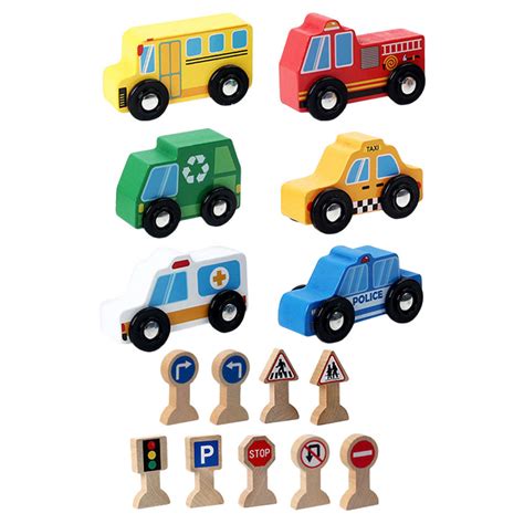 대화형 장난감 도로 표지판 모델 파티 가방 필러 어린이 세트 학습 게임 목재 유아 교실 학교 및 교육 용품