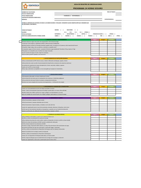 For Sso 158 Hoja De Registro De Observaciones Programa 24 Pdf