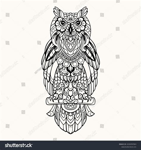 Adult Colouring Book Owl Images Stock Photos D Objects Vectors Shutterstock