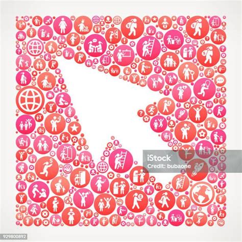 Ilustración De Mouse Pointer Hembra Empoderamiento Patrón De Iconos De Vector Y Más Vectores