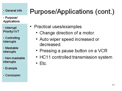 General Info Purpose Applications Interrupt Priority IVT Interrupts