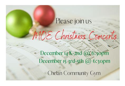 Moe Christmas Concerts Lake Chelan School District