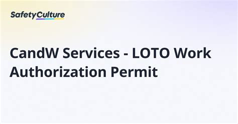 Candw Services Loto Work Authorization Permit Free Template